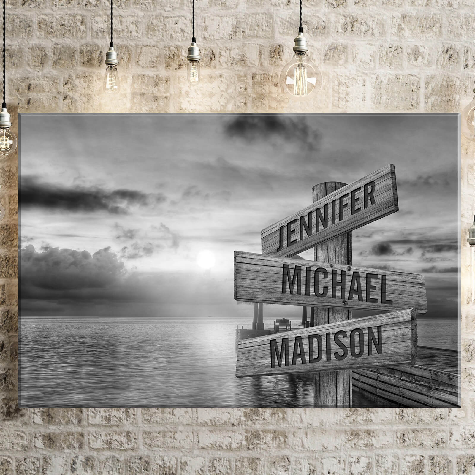 Coast Sunset Multi-Names Premium Canvas Poster – GoFamilygift