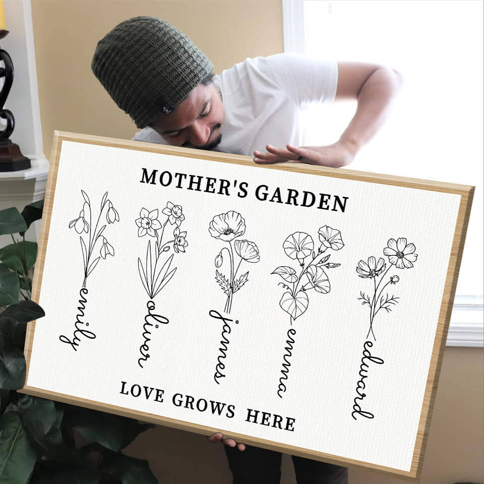 Custom Birth Flower Canvas - Unique Family Gifts (Ready to Hang ...