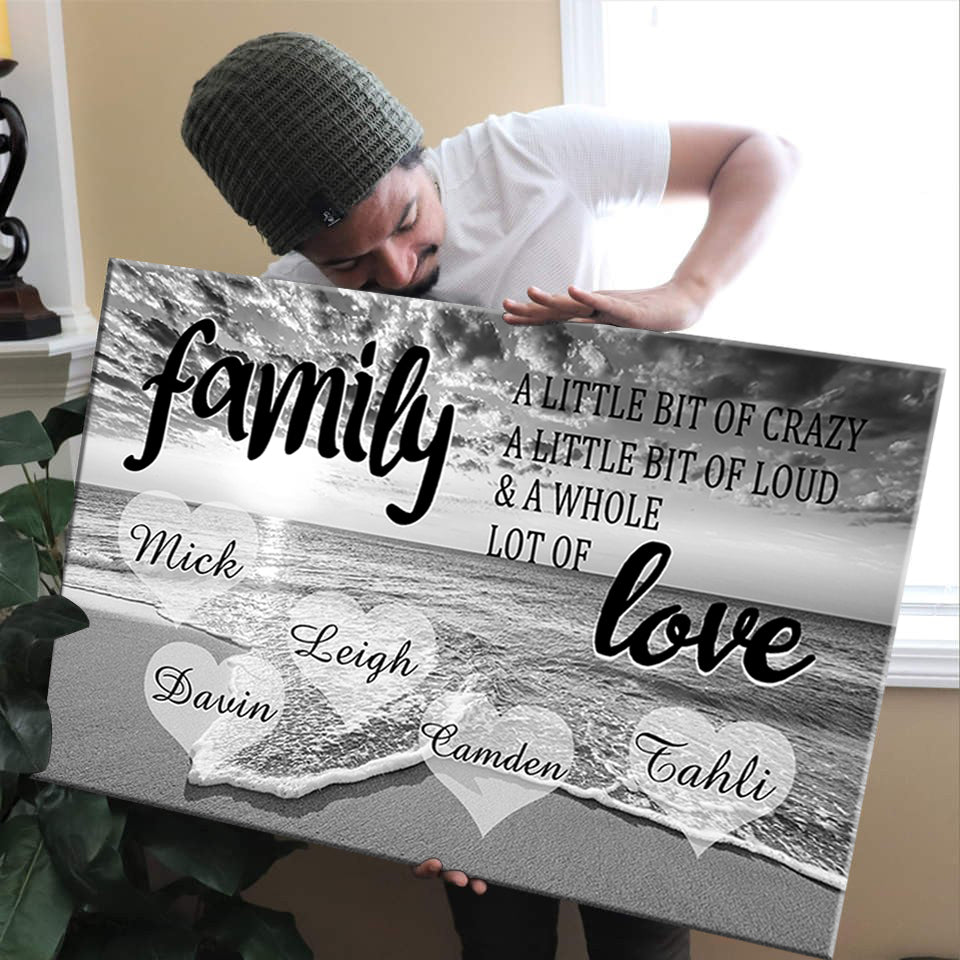 Personalized Family Ocean Sunset Multi-Names Premium Canvas – GoFamilygift