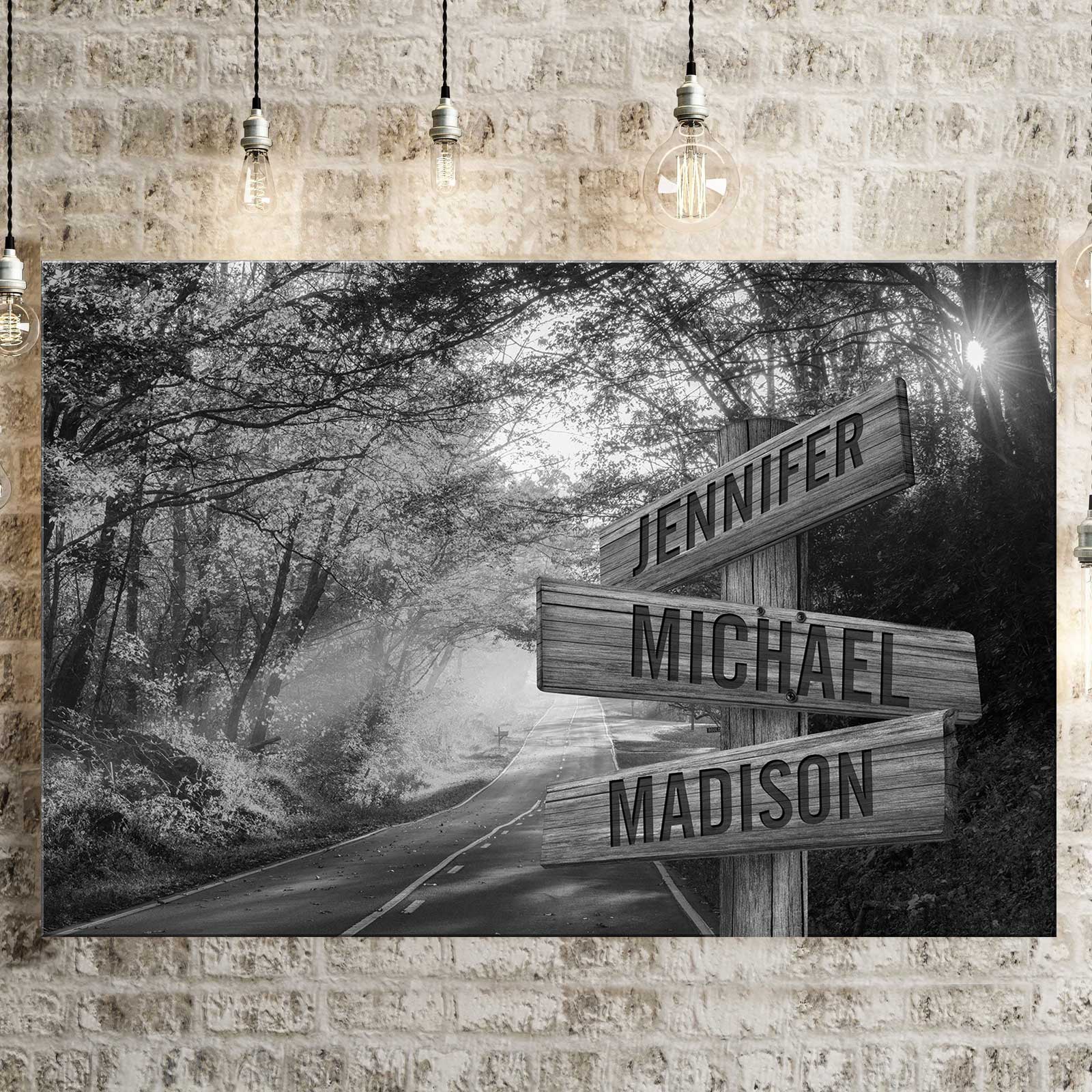 Autumn Road Multi-Names Premium Canvas Poster – GoFamilygift
