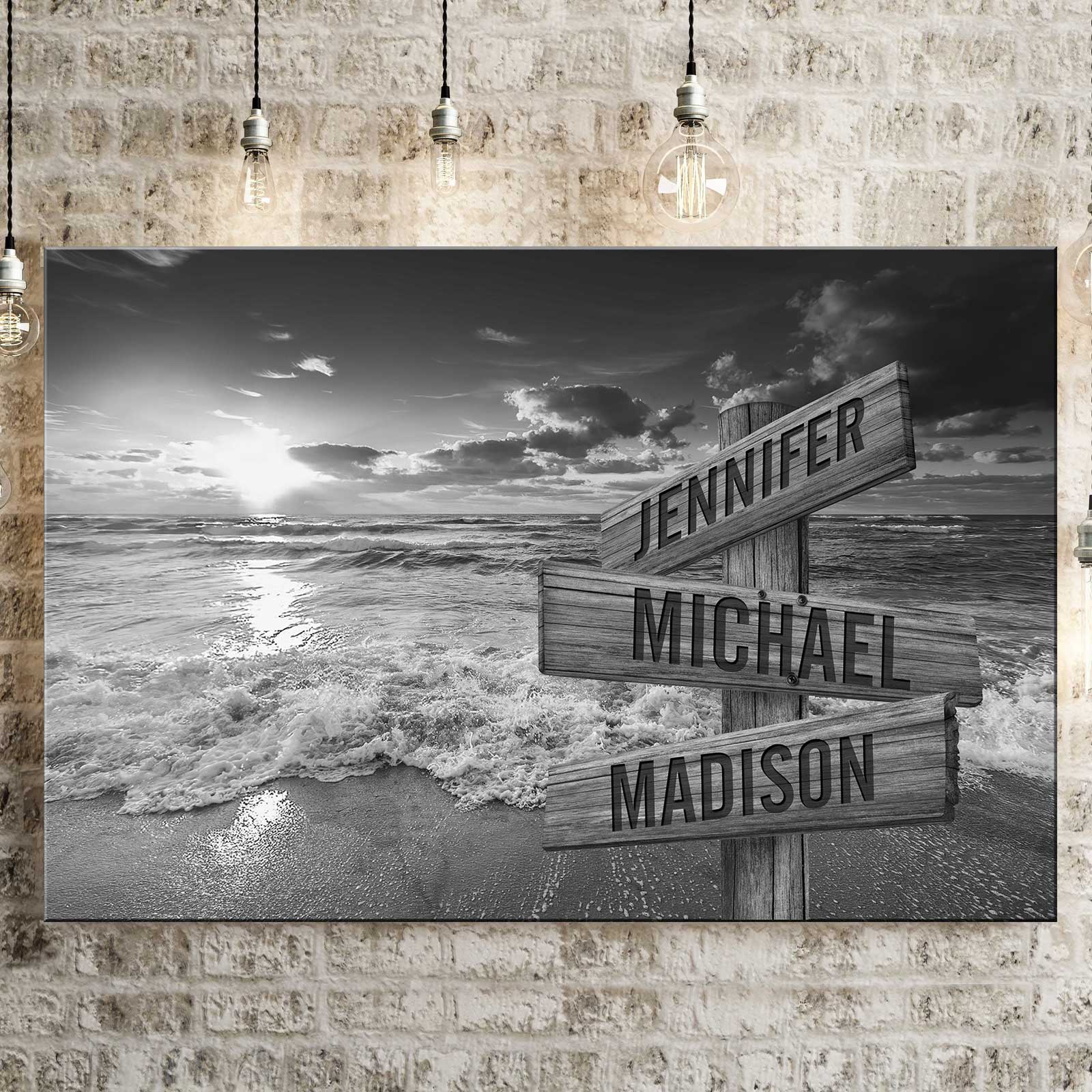 Ocean Sunset Multi-Names Premium Canvas Poster – GoFamilygift