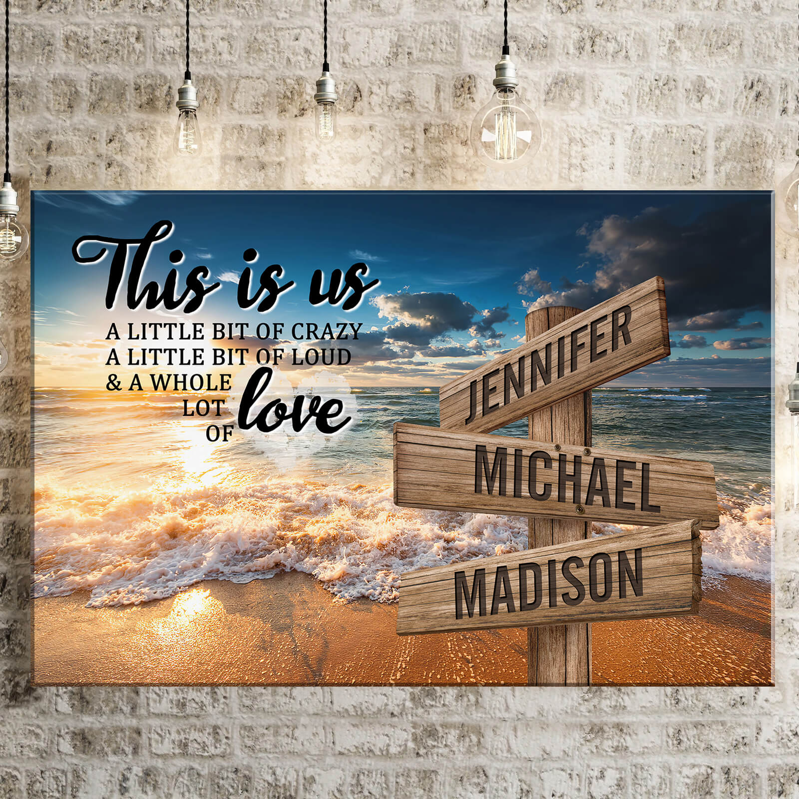 Ocean Sunset Color Personalized "THIS IS US" Multi-Names Premium Canva ...