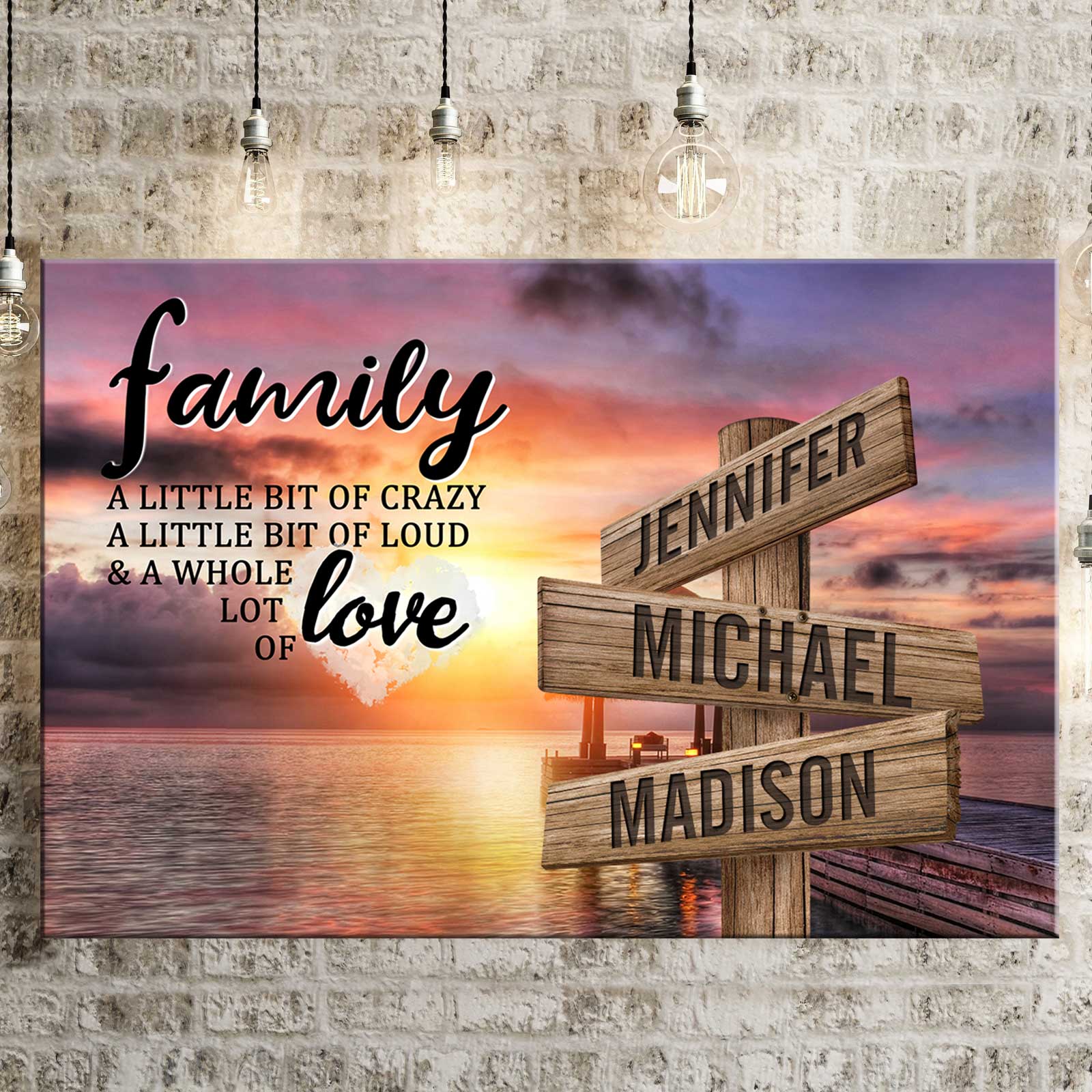 Coast Sunset Color A Little Whole Lot of Love Multi-Names Premium Canv ...