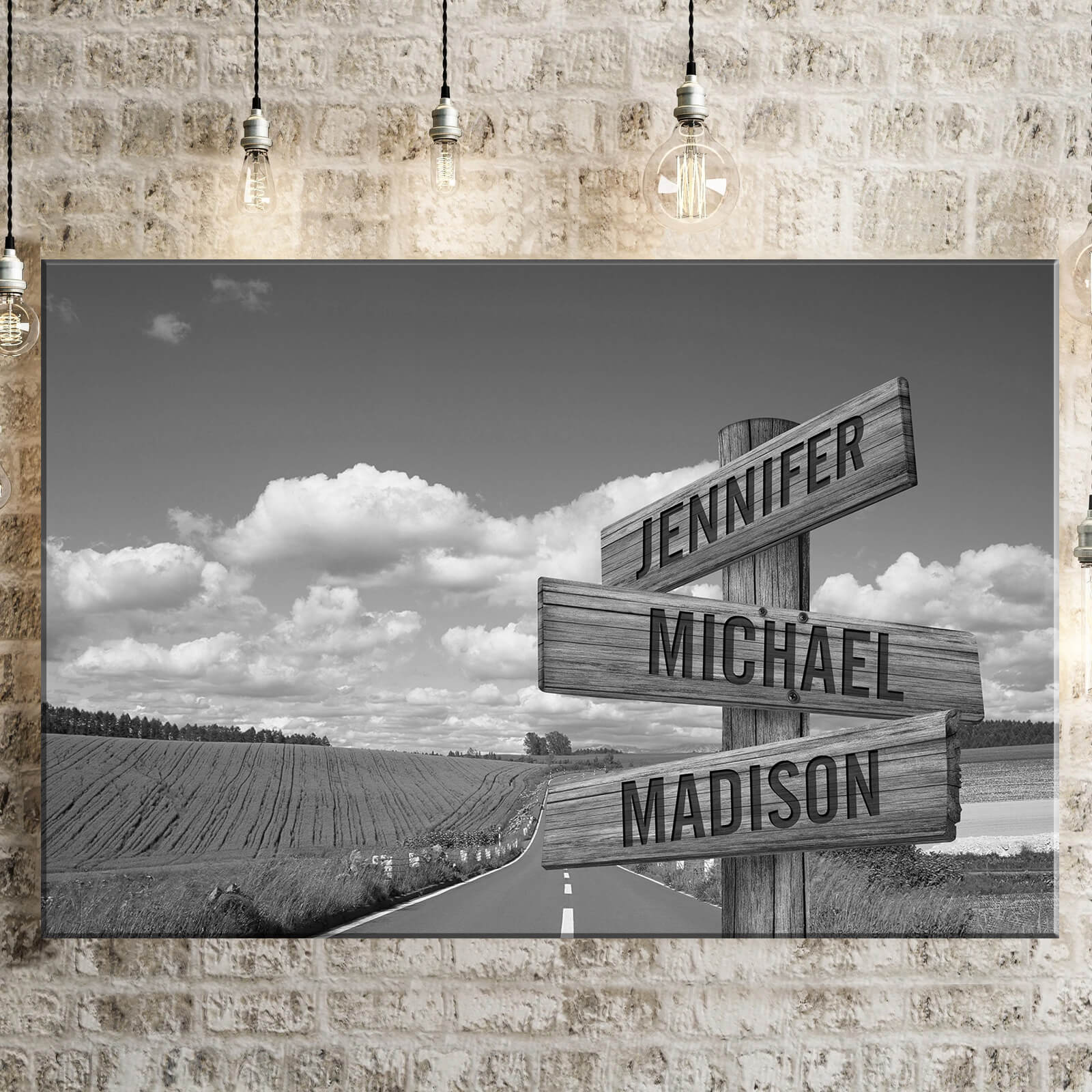 Country Road Multi-Names Premium Canvas Poster – GoFamilygift